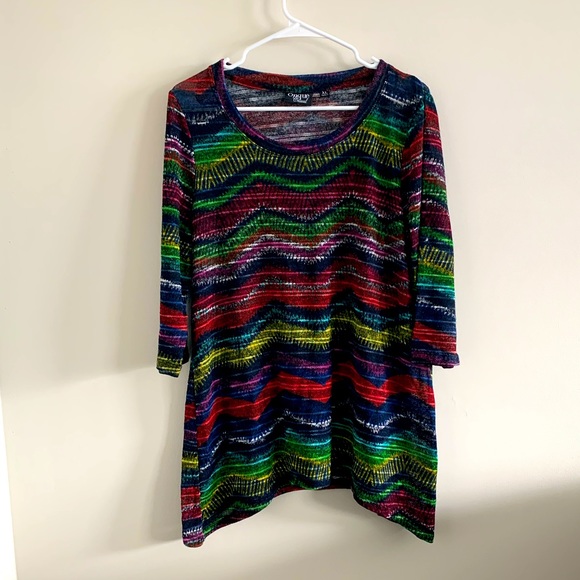 Onque Casuals | Tops | Onque Casuals 34 Sleeve Semisheer Tunic Top ...